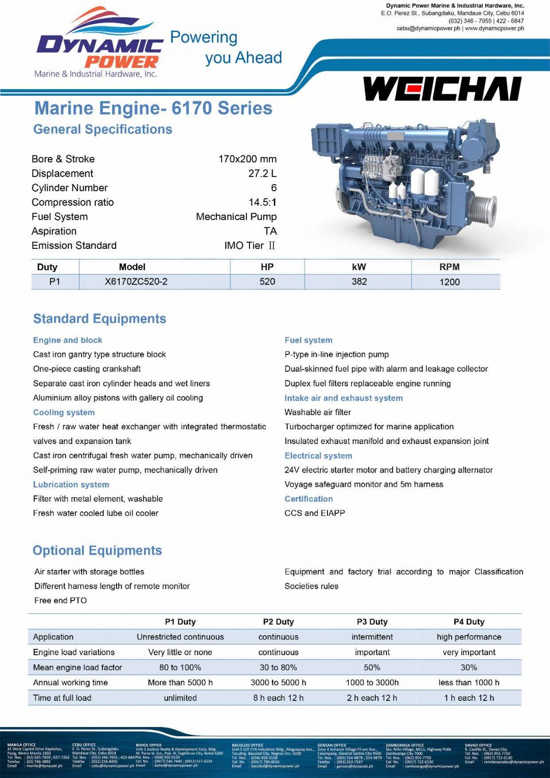 Weichai Marine Engine - 6170 Series | Dynamic Power Marine & Industrial ...