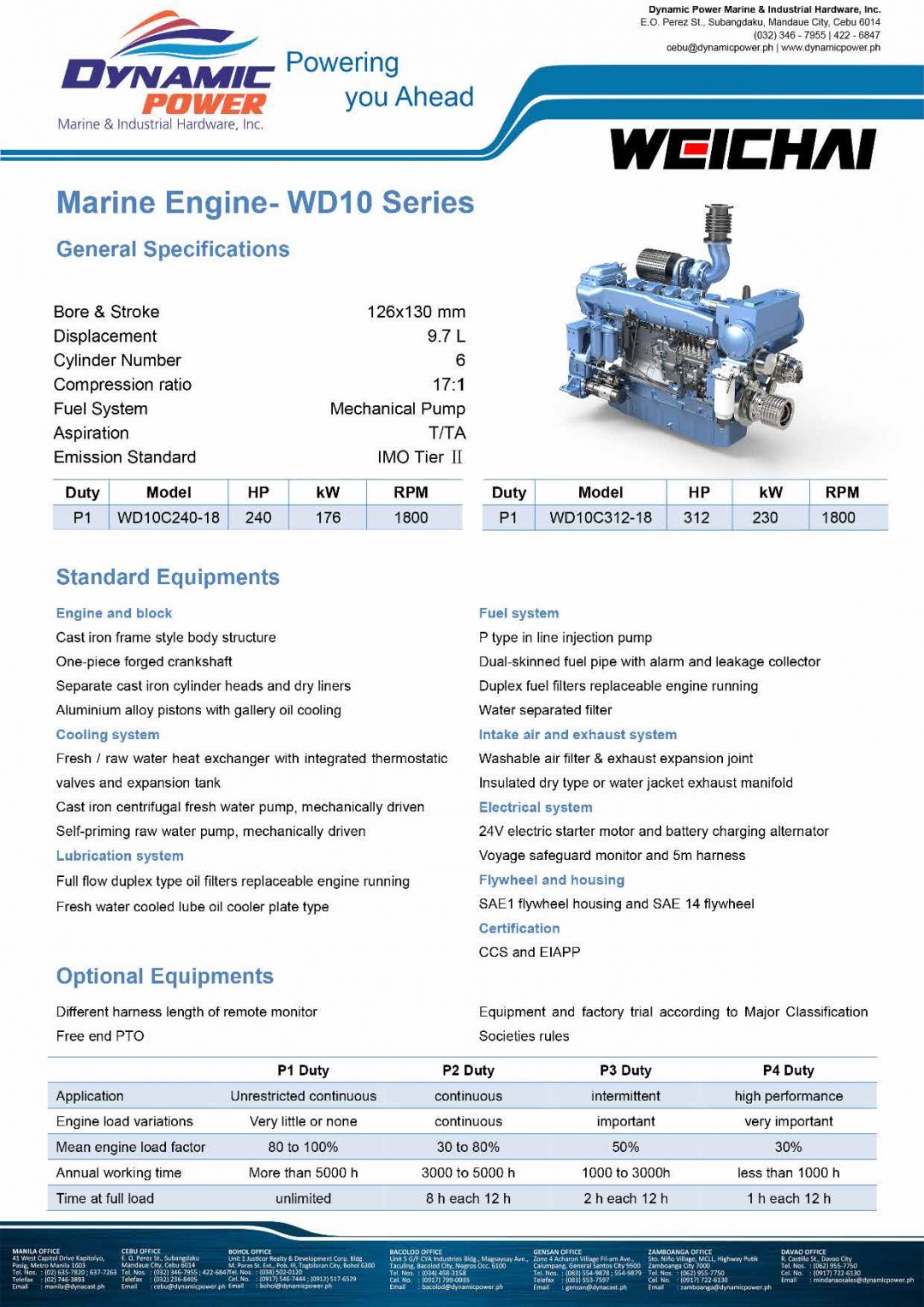 Weichai Marine Engine - WD10 Series | Dynamic Power Marine & Industrial ...