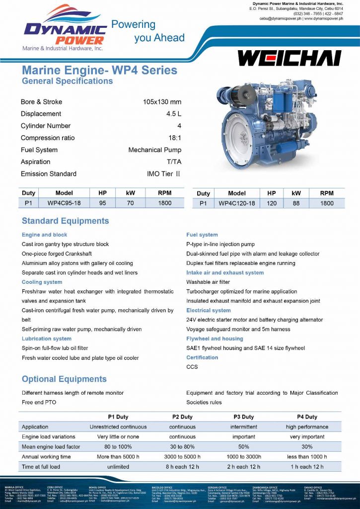 Weichai Marine Engine - WP4 Series | Dynamic Power Marine & Industrial ...