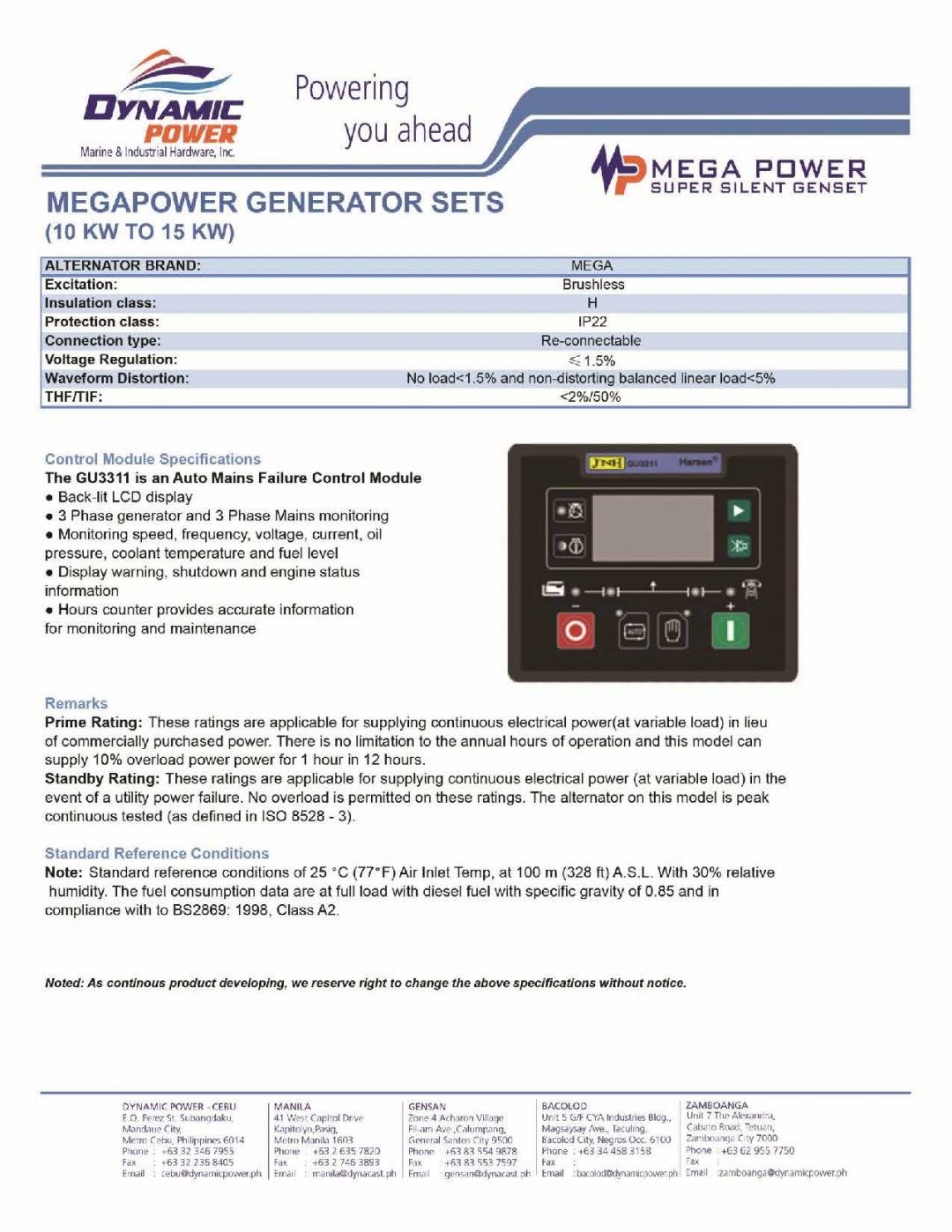 Mega Power Generator Sets (10kW - 15kW) | Dynamic Power Marine ...